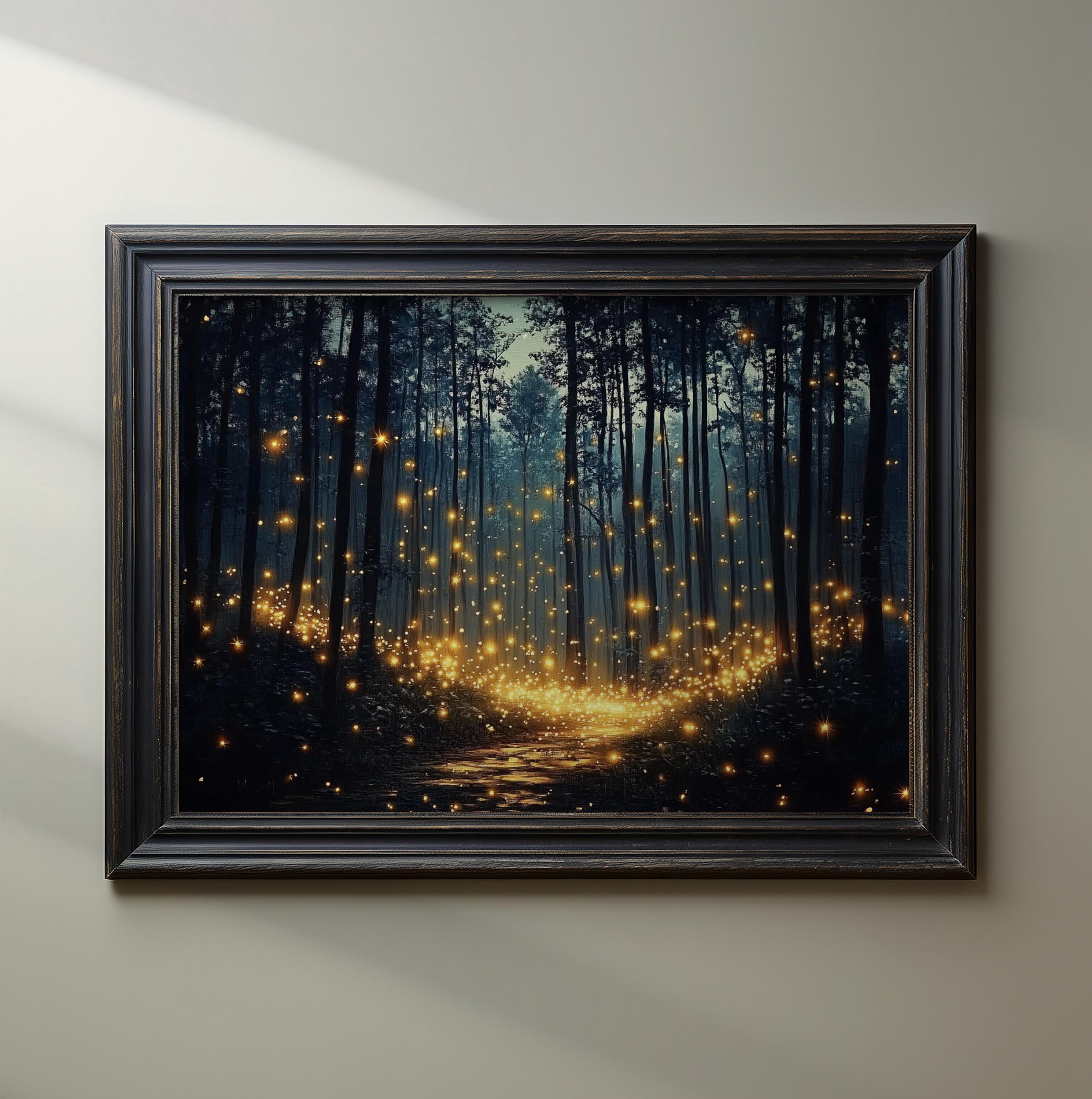 Enchanted Forest Wall Art Poster Print Nature Aesthetic Firefly Wall ...