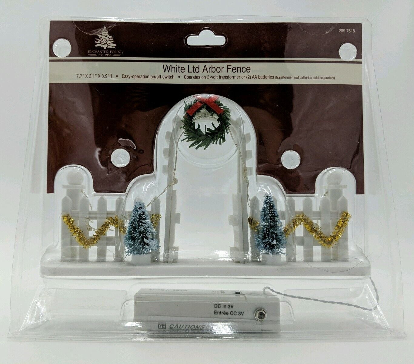 Enchanted Forest White Ltd Arbor Fence Wreaths LED Christmas Village ...