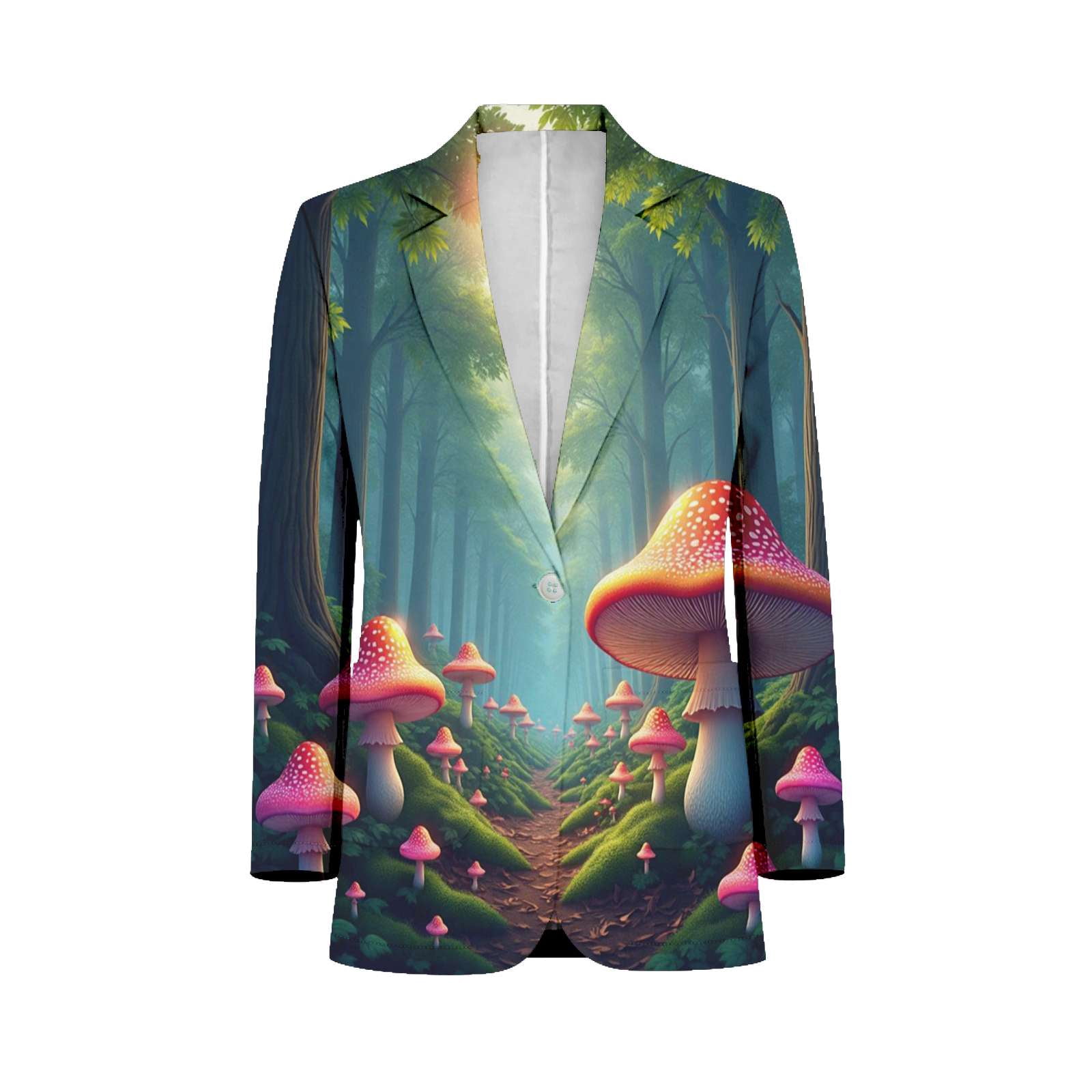 Enchanted Forest With Mushrooms Men's Suit Blazer Casual Party Wear ...