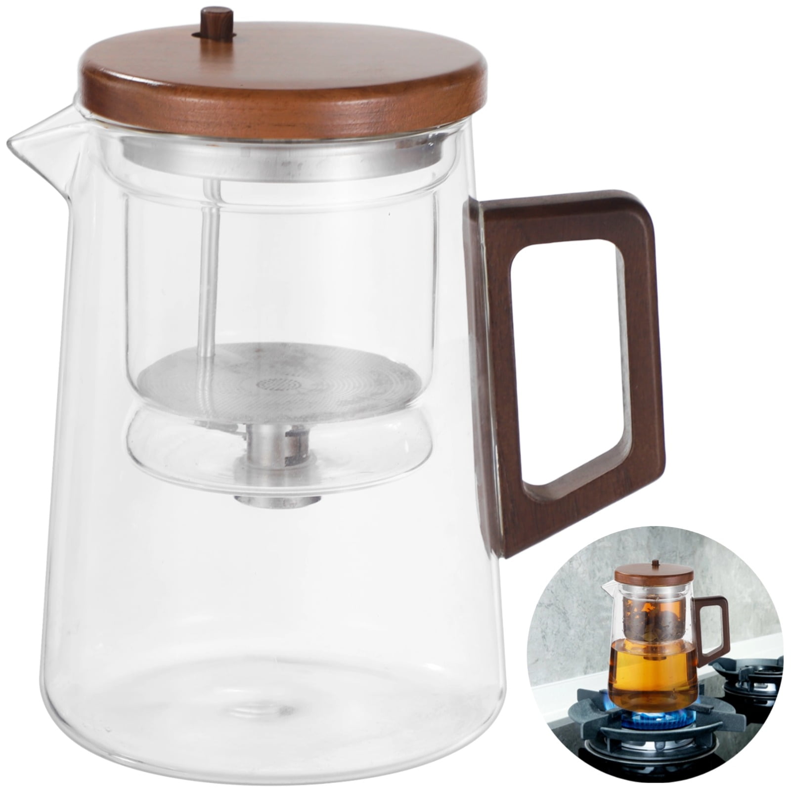 Enchanted Glass Teapot with Strainer, Magic Tea Pot with Infuser, Water ...