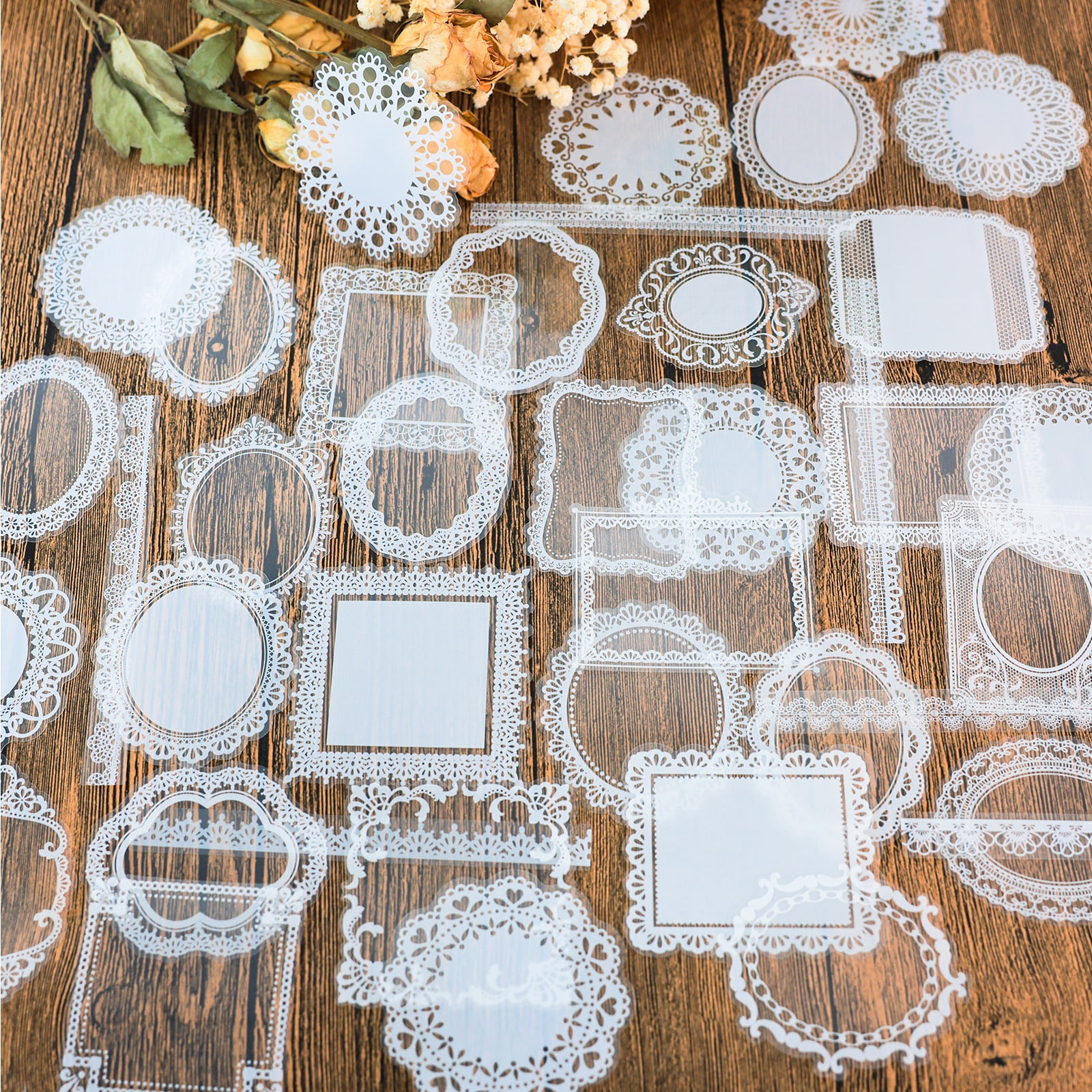 Enchanted Lace Stickers - 120pcs Vintage Journaling Scrapbook Decals ...