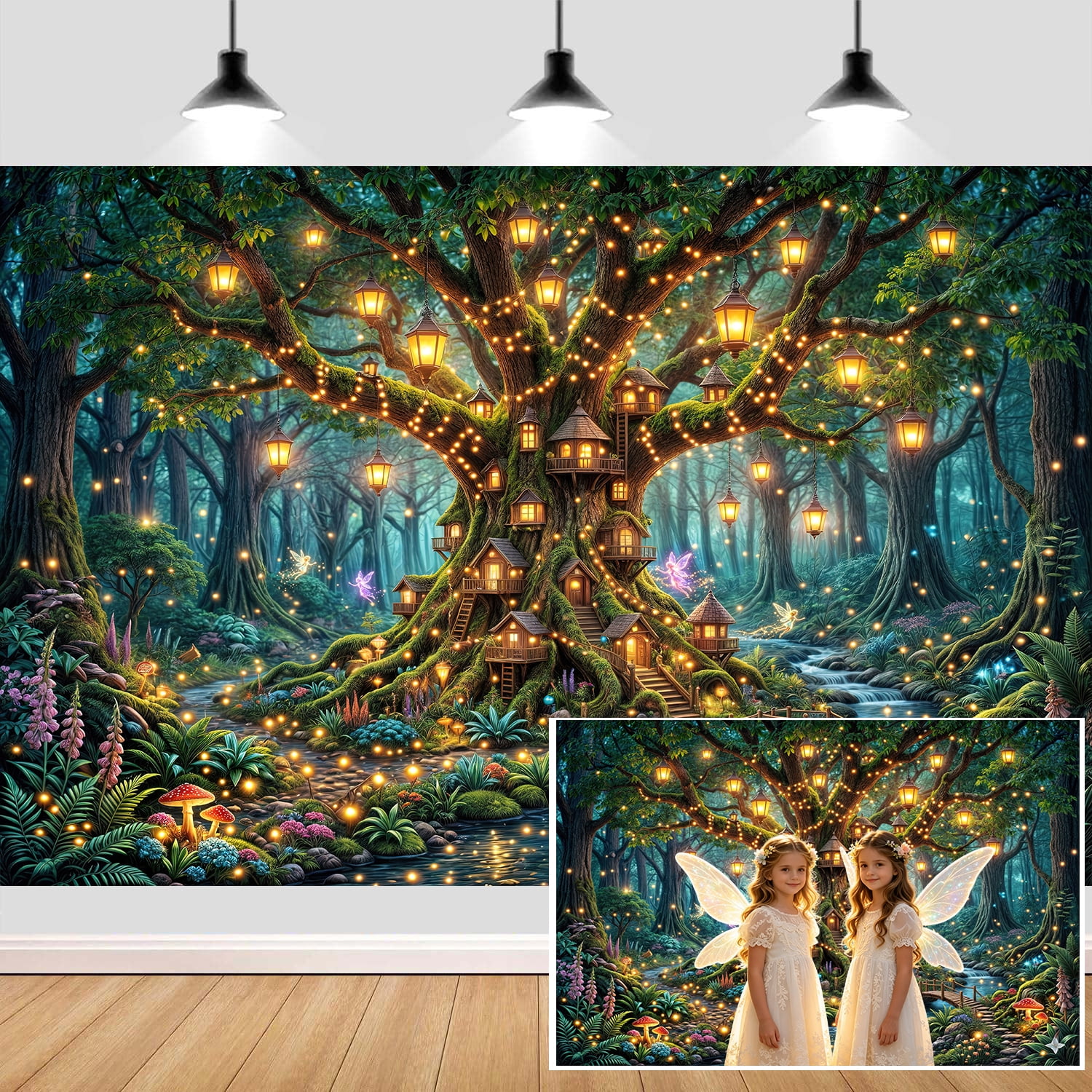 Enchanted Life Tree Forest Backdrop, 19X6ft Fairy Woodland Forest ...