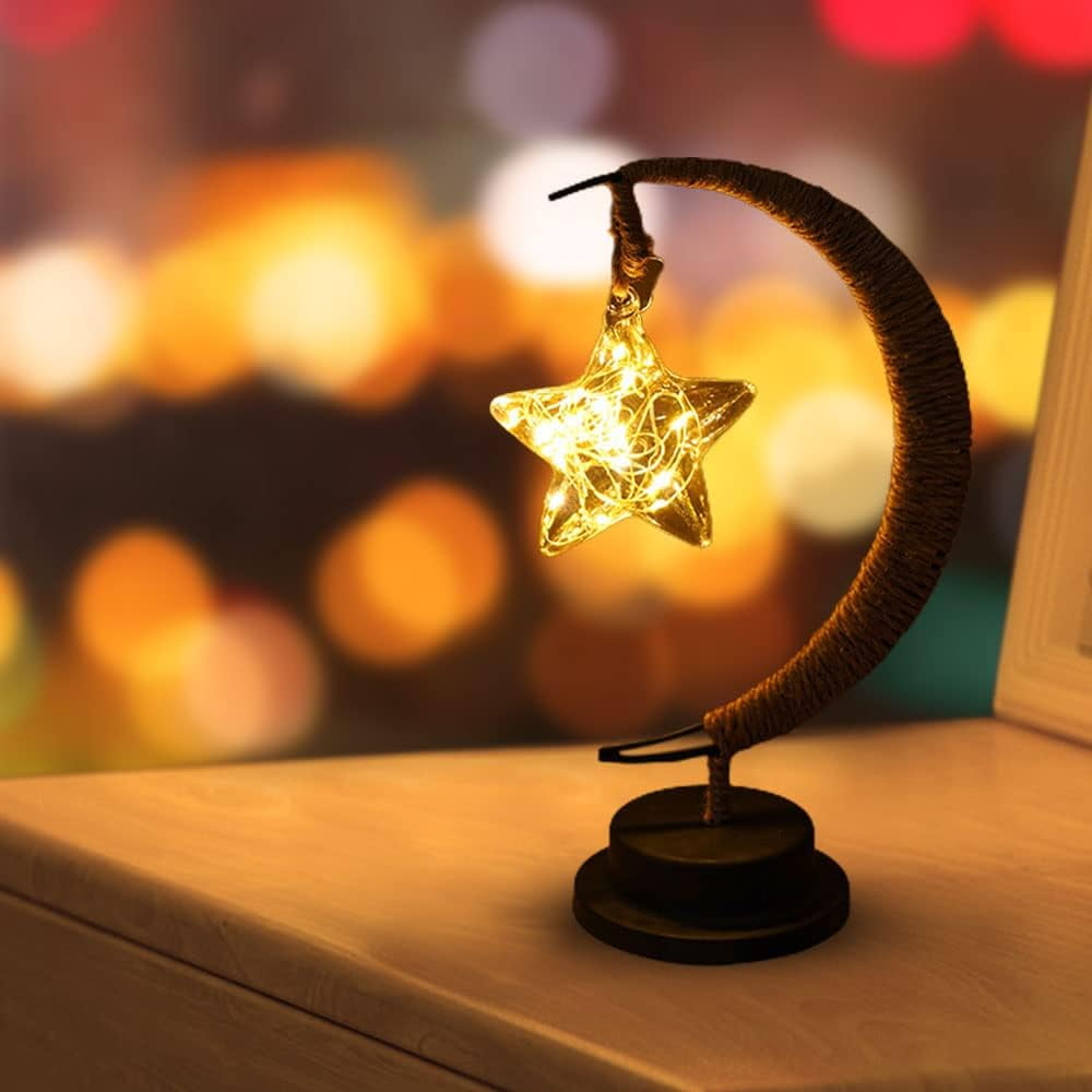 Enchanted Lunar Lamp, LED Decorative Light Star Moon Night Light ...
