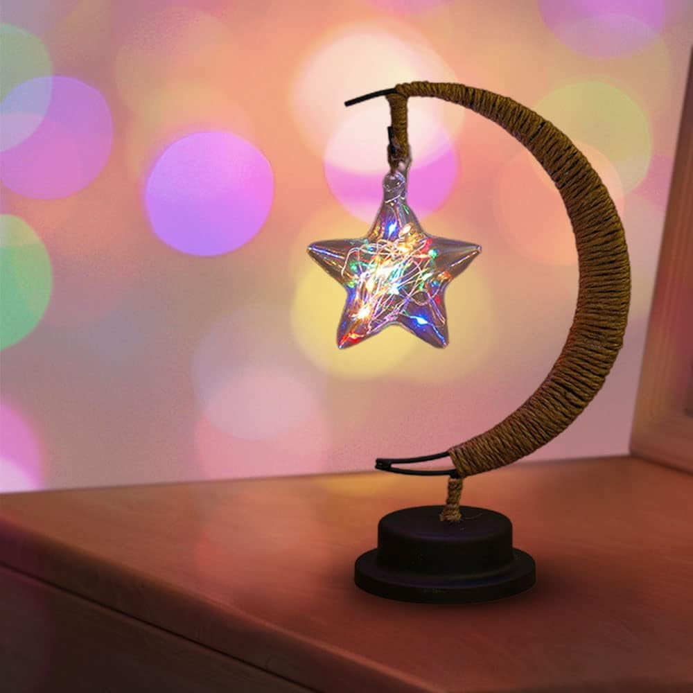 Enchanted Lunar Lamp, LED Decorative Light Star Moon Night Light ...