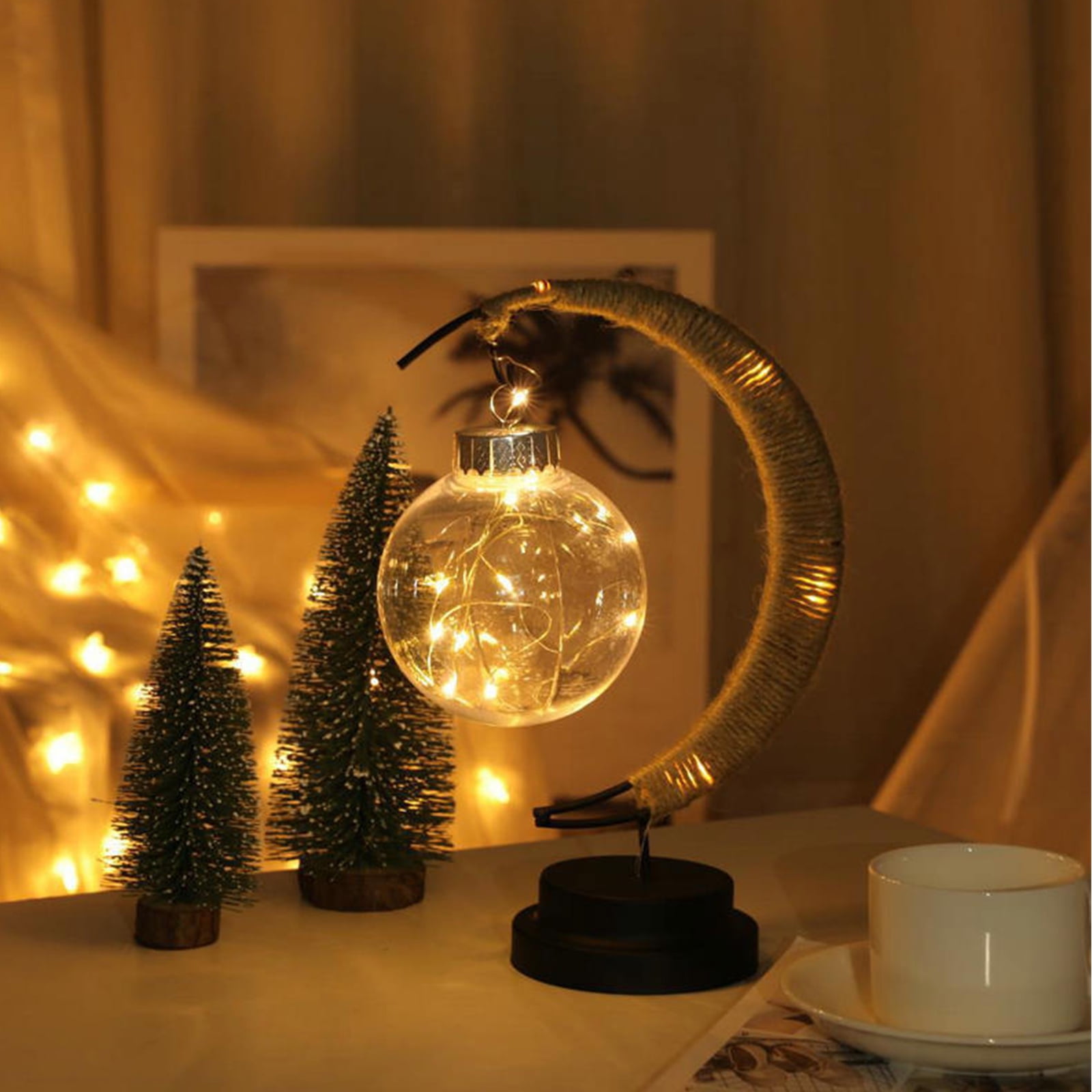 Enchanted Lunar Table Lamp, Magical LED Moon Lamp for Kids, USB ...