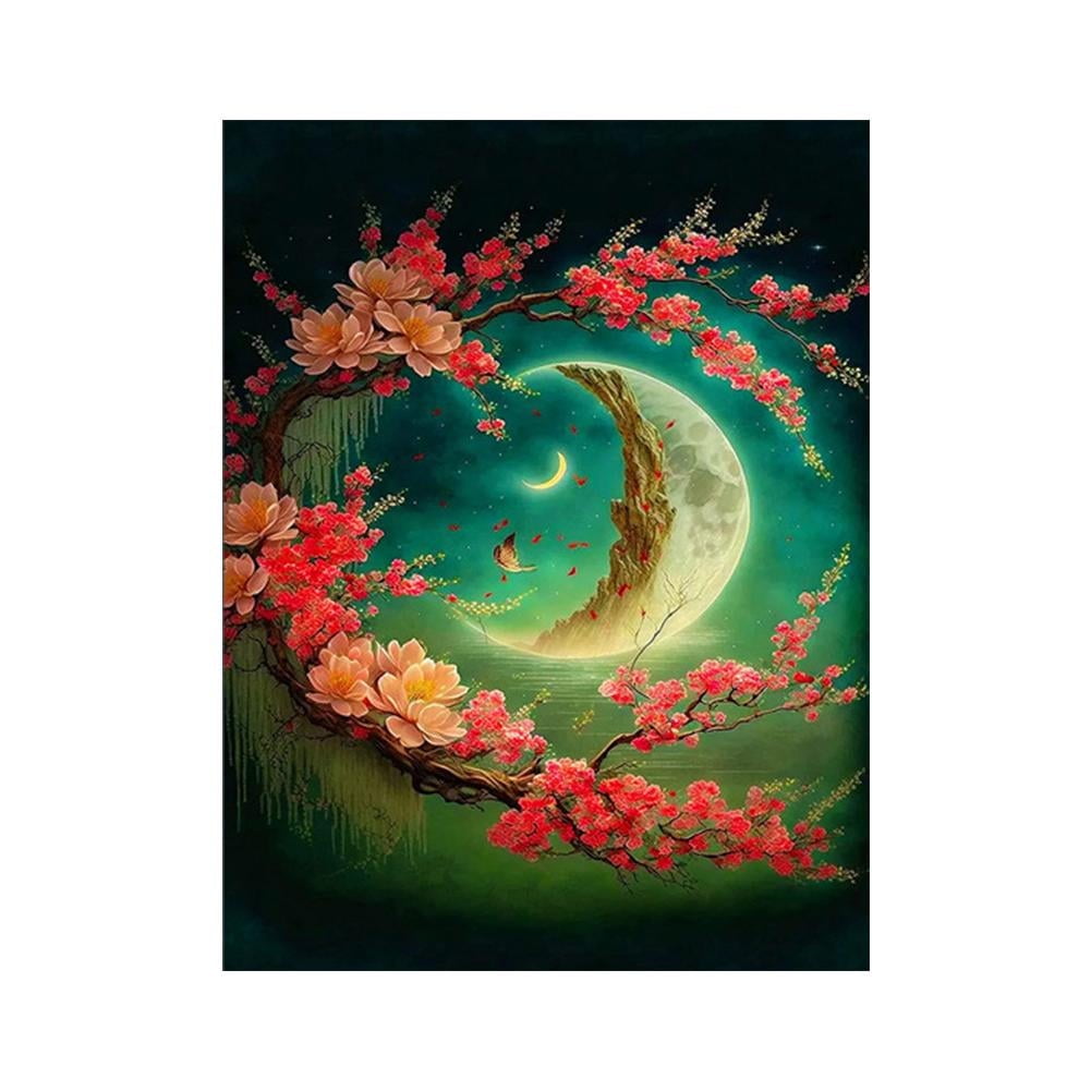 Enchanted Moon Diamond Art Kits for Adults Beginners, DIY 5D Moonlit ...
