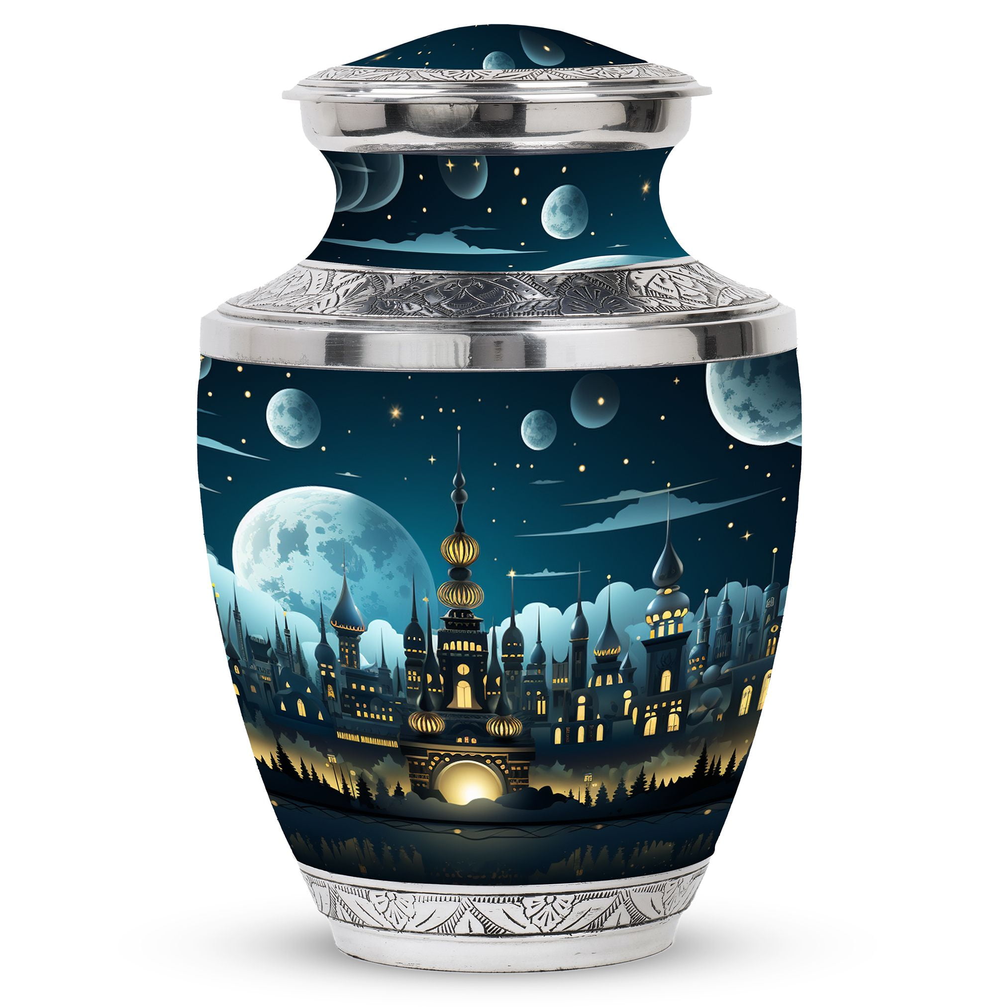 Enchanted Moonlit Palace Peaceful Passage - Large Urns Designed for ...