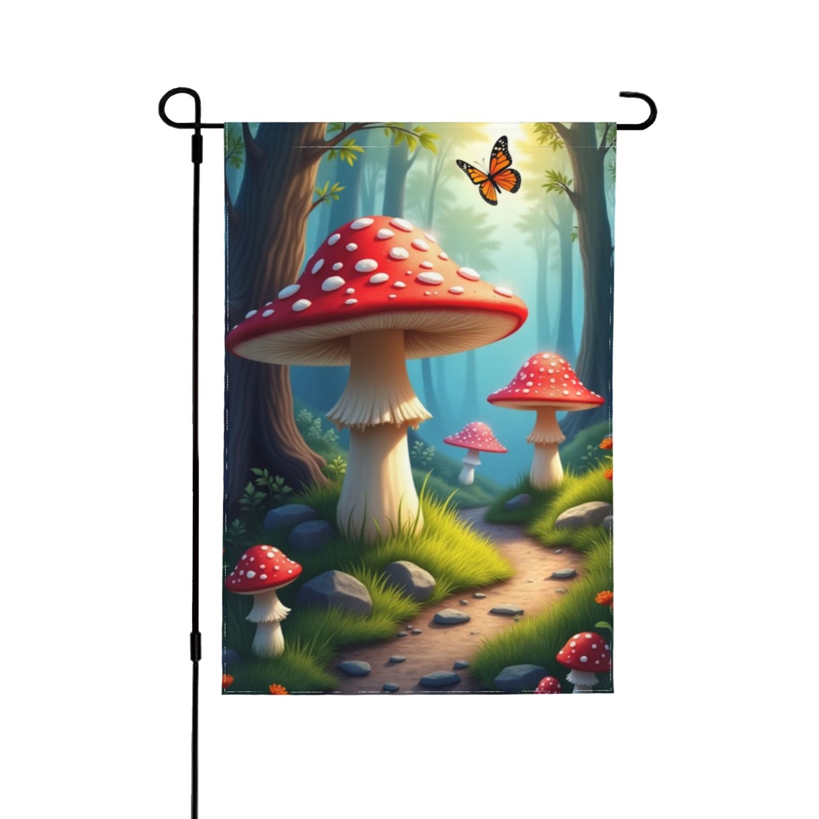 Enchanted Mushroom Forest Garden Flag 12x18 Inch Double Sided Outdoor ...