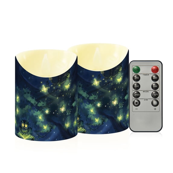 Enchanted Night Reader Flameless Candles 2 PCS with Remote Realistic ...