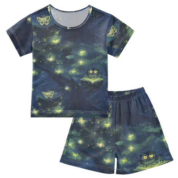 Enchanted Night Reader Summer Pajama Set Soft Cotton Short Sleeve ...