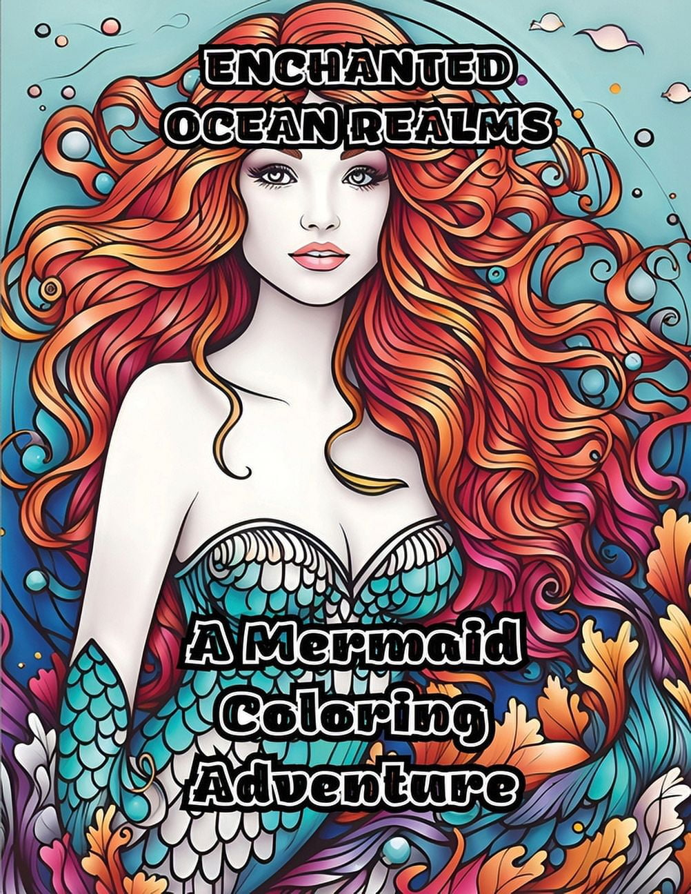 Enchanted Ocean Realms: A Mermaid Coloring Adventure (Paperback ...