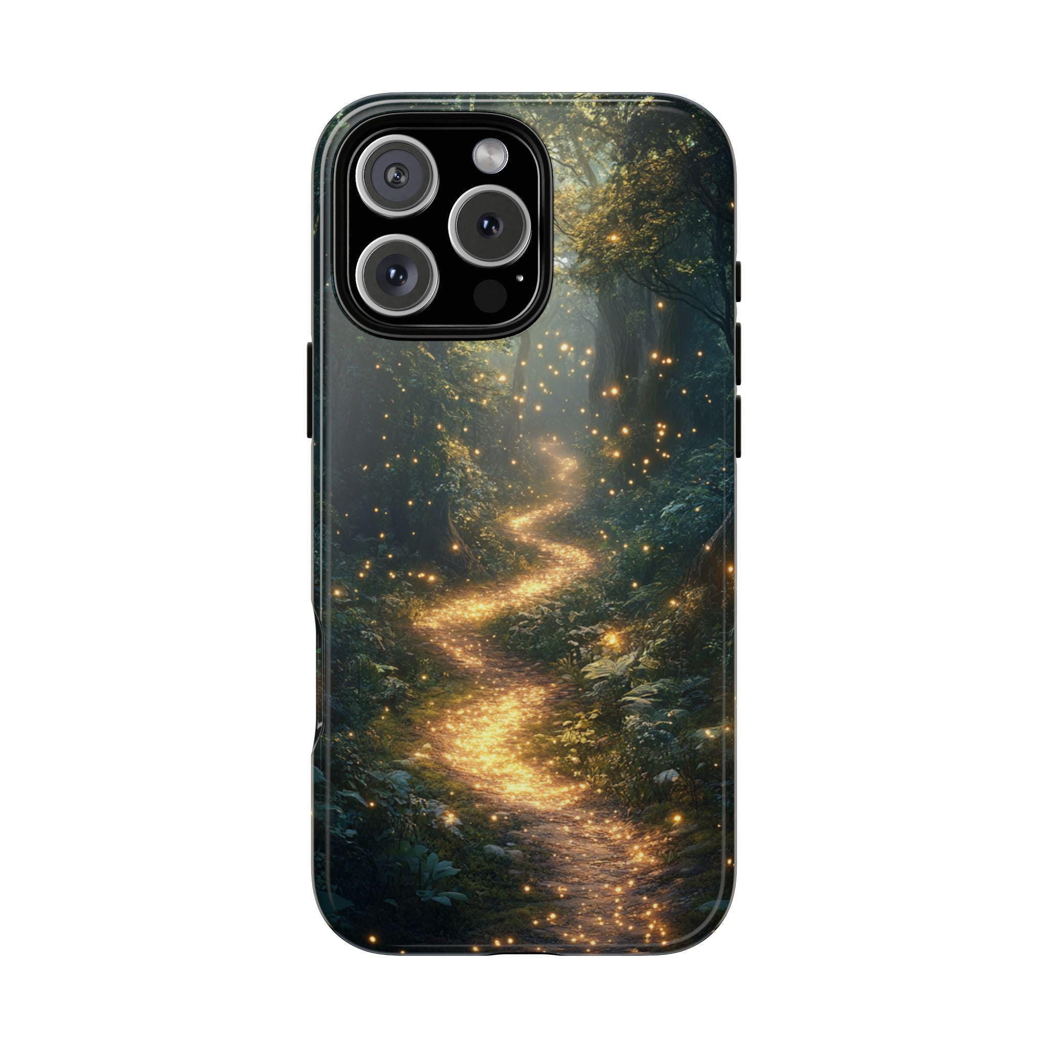 Enchanted Path Fireflies Ancient Forest Magical Glow Phone Case with ...