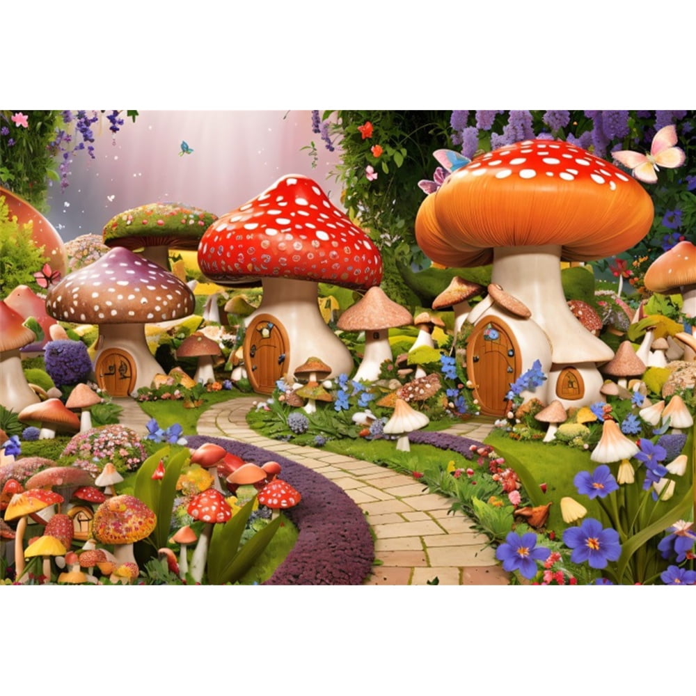 Enchanted Photography Backdrop Wonderland Fairy Tale Mushroom Dreamland ...