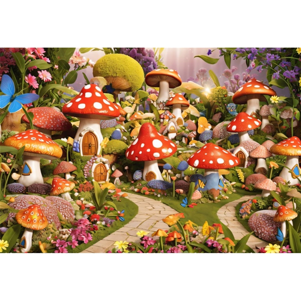 Enchanted Photography Backdrop Wonderland Fairy Tale Mushroom Dreamland ...