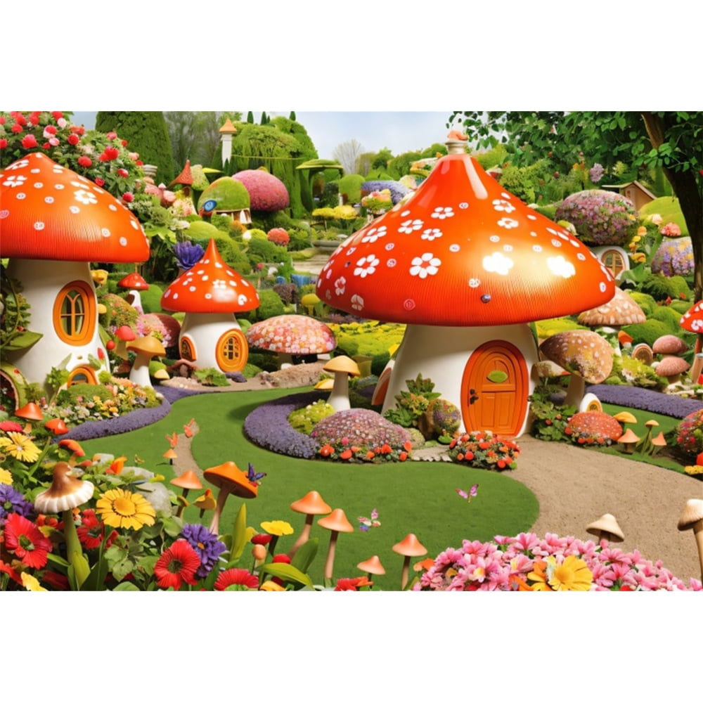 Enchanted Photography Backdrop Wonderland Fairy Tale Mushroom Dreamland ...