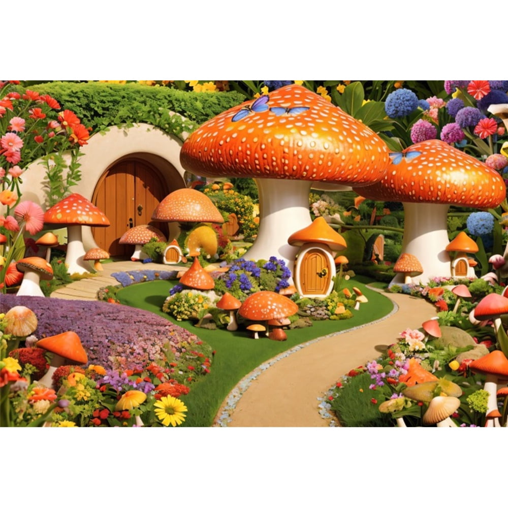 Enchanted Photography Backdrop Wonderland Fairy Tale Mushroom Dreamland ...