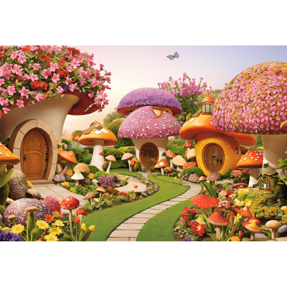 Enchanted Photography Backdrop Wonderland Fairy Tale Mushroom Dreamland ...