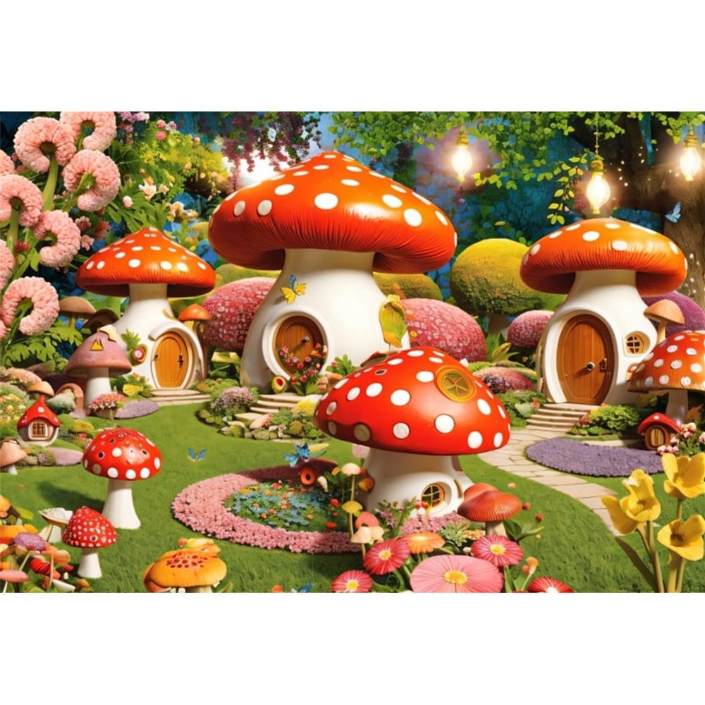 Enchanted Photography Backdrop Wonderland Fairy Tale Mushroom Dreamland ...
