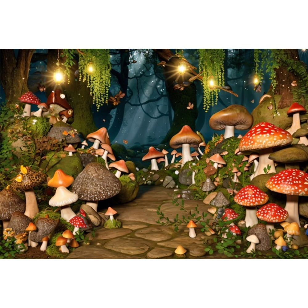 Enchanted Photography Backdrop Wonderland Fairy Tale Mushroom Dreamland ...