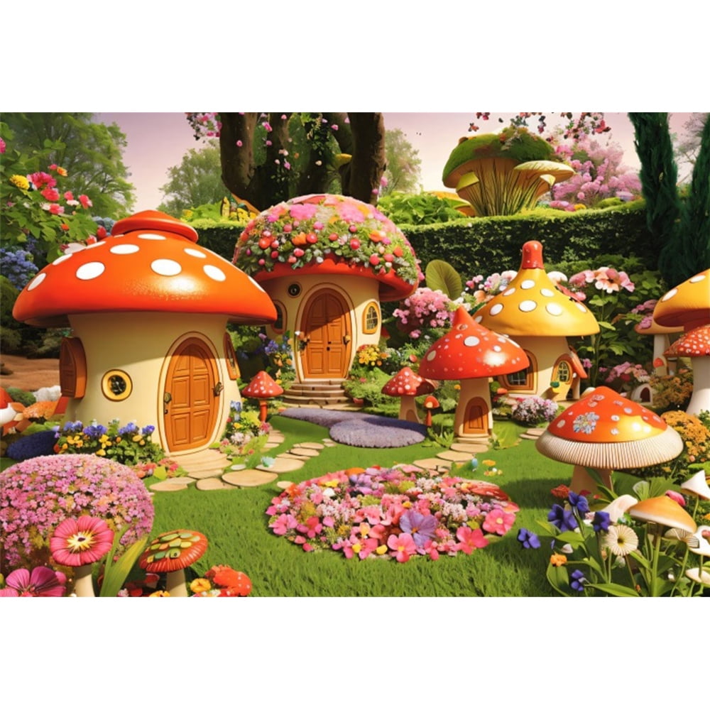 Enchanted Photography Backdrop Wonderland Fairy Tale Mushroom Dreamland ...
