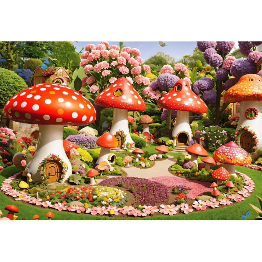 Enchanted Photography Backdrop Wonderland Fairy Tale Mushroom Dreamland ...