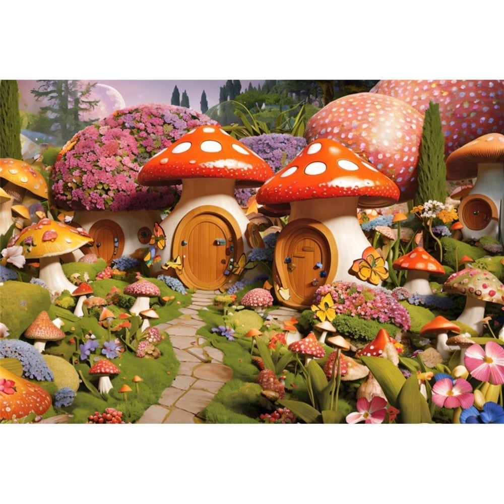 Enchanted Photography Backdrop Wonderland Fairy Tale Mushroom Dreamland ...
