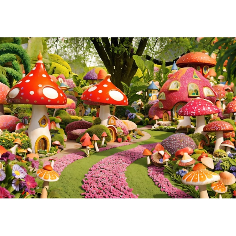 Enchanted Photography Backdrop Wonderland Fairy Tale Mushroom Dreamland ...