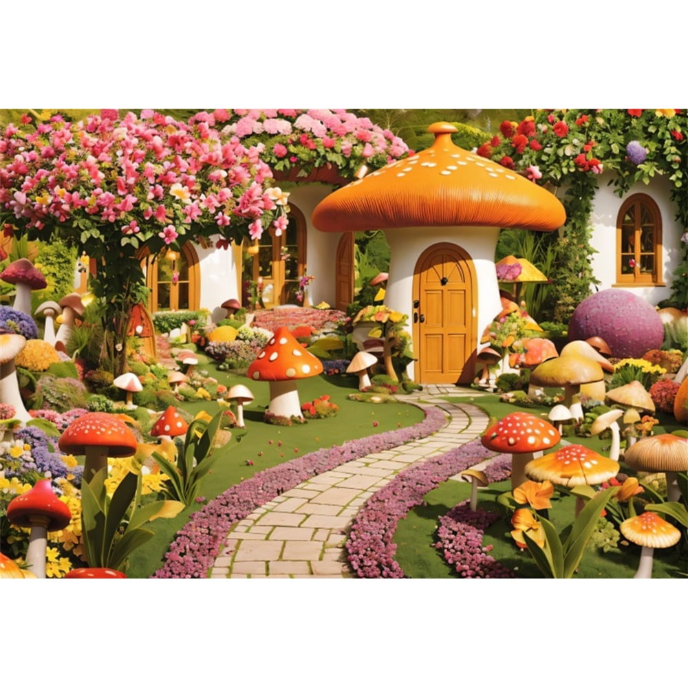 Enchanted Photography Backdrop Wonderland Fairy Tale Mushroom Dreamland ...