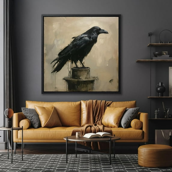 Enchanted Raven Print Black Bird Wall Art Dark Crow Wall Decor Black ...