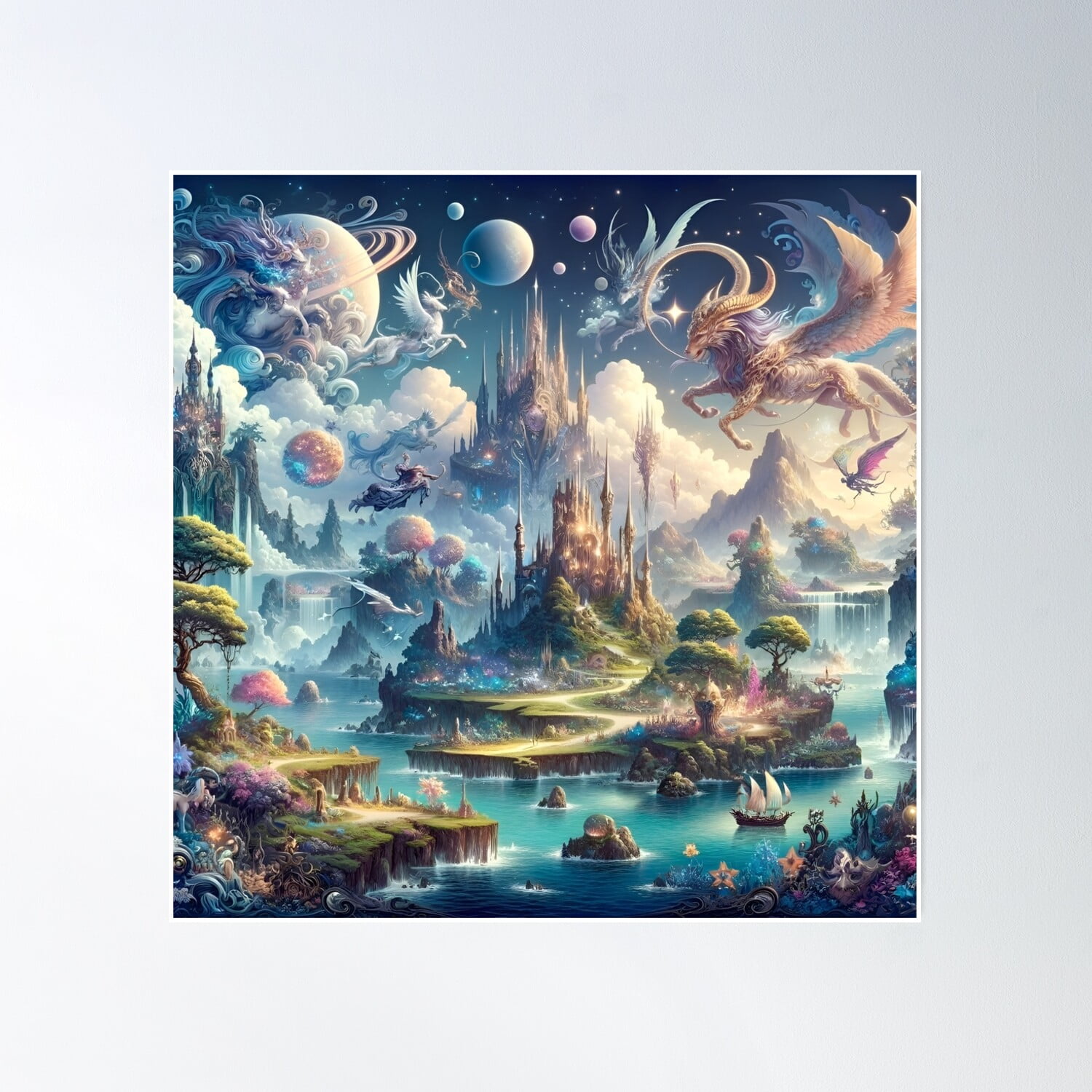 Enchanted Realms: Journey Through Magical Lands Poster Wall Art, Modern ...