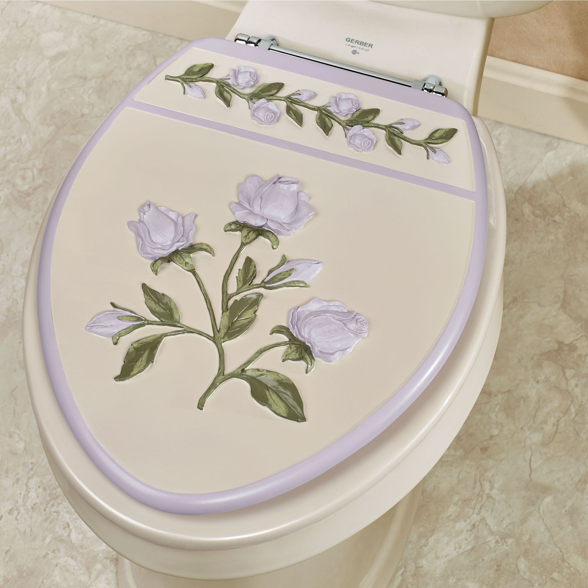 Enchanted Rose Elongated Toilet Seat Lavender Lavender Elongate ...