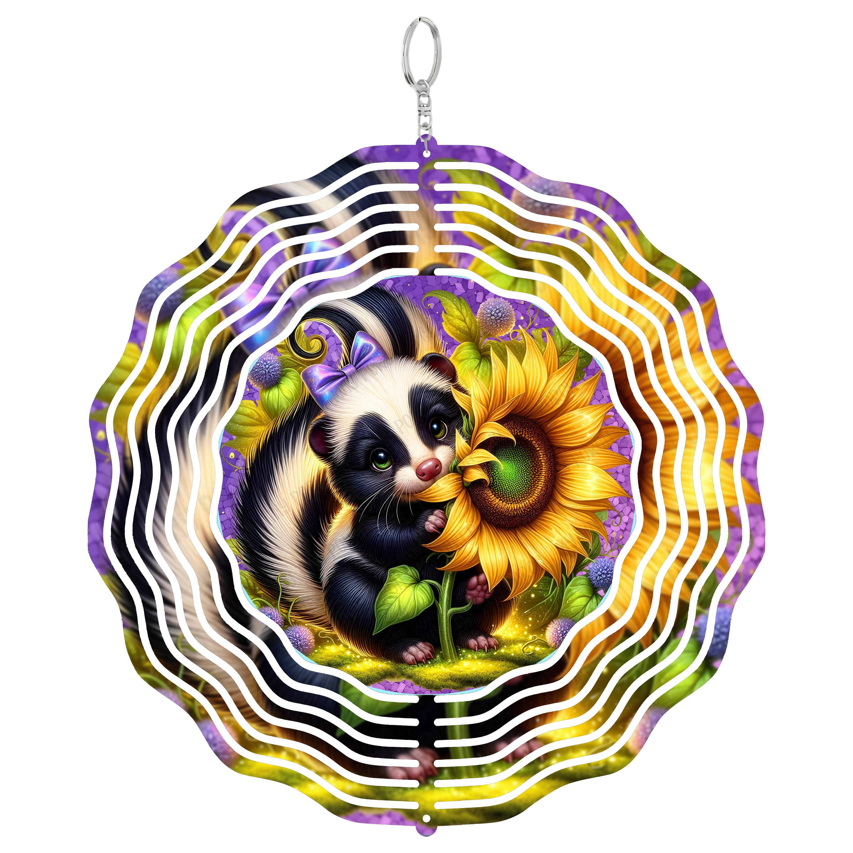 Enchanted Skunk And Sunflower 3D Wind Spinner, Woodland Animal Decor ...