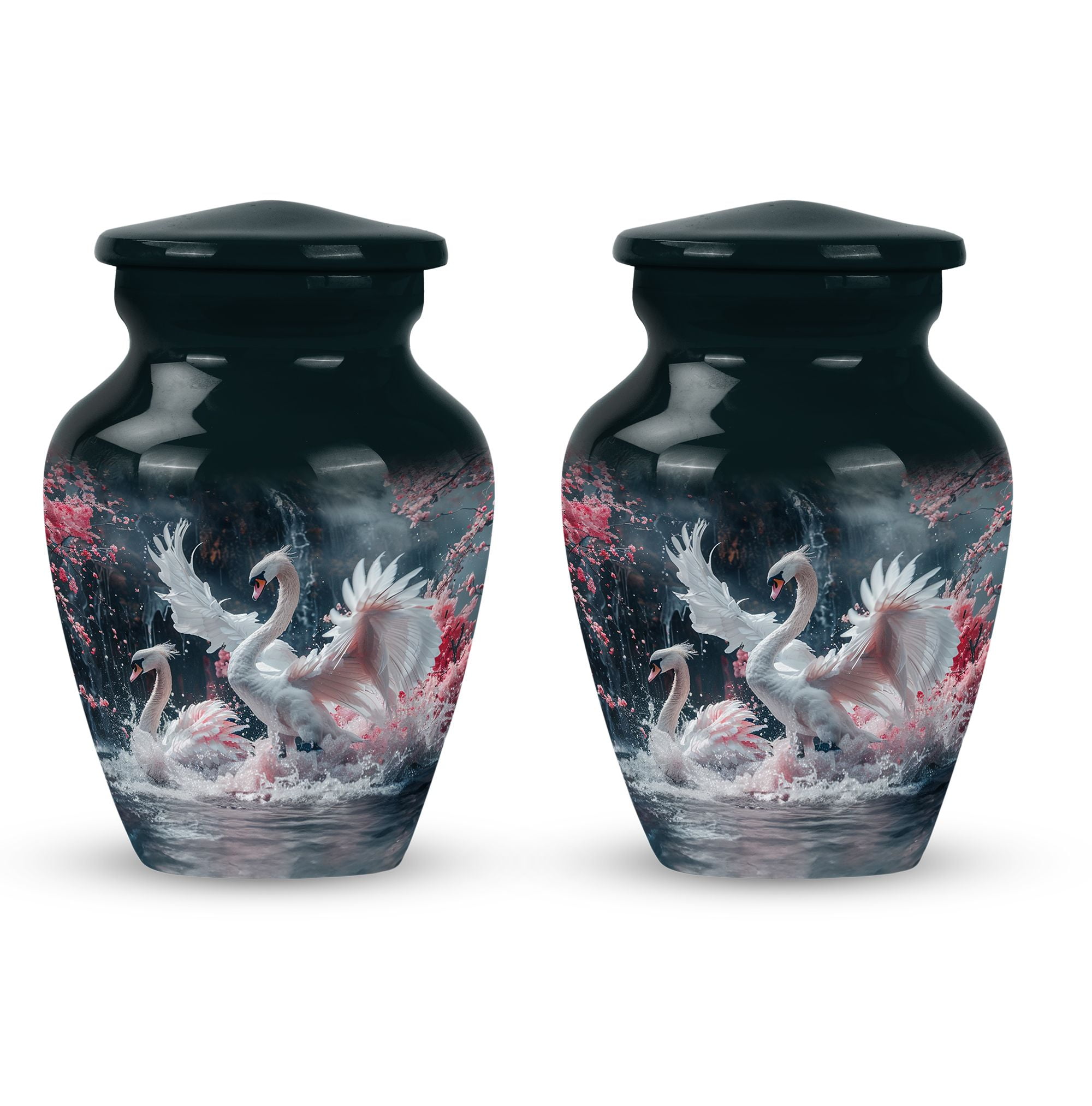 Enchanted Swan Dance - Small Urns - Compact Elegant Memorial Urn ...