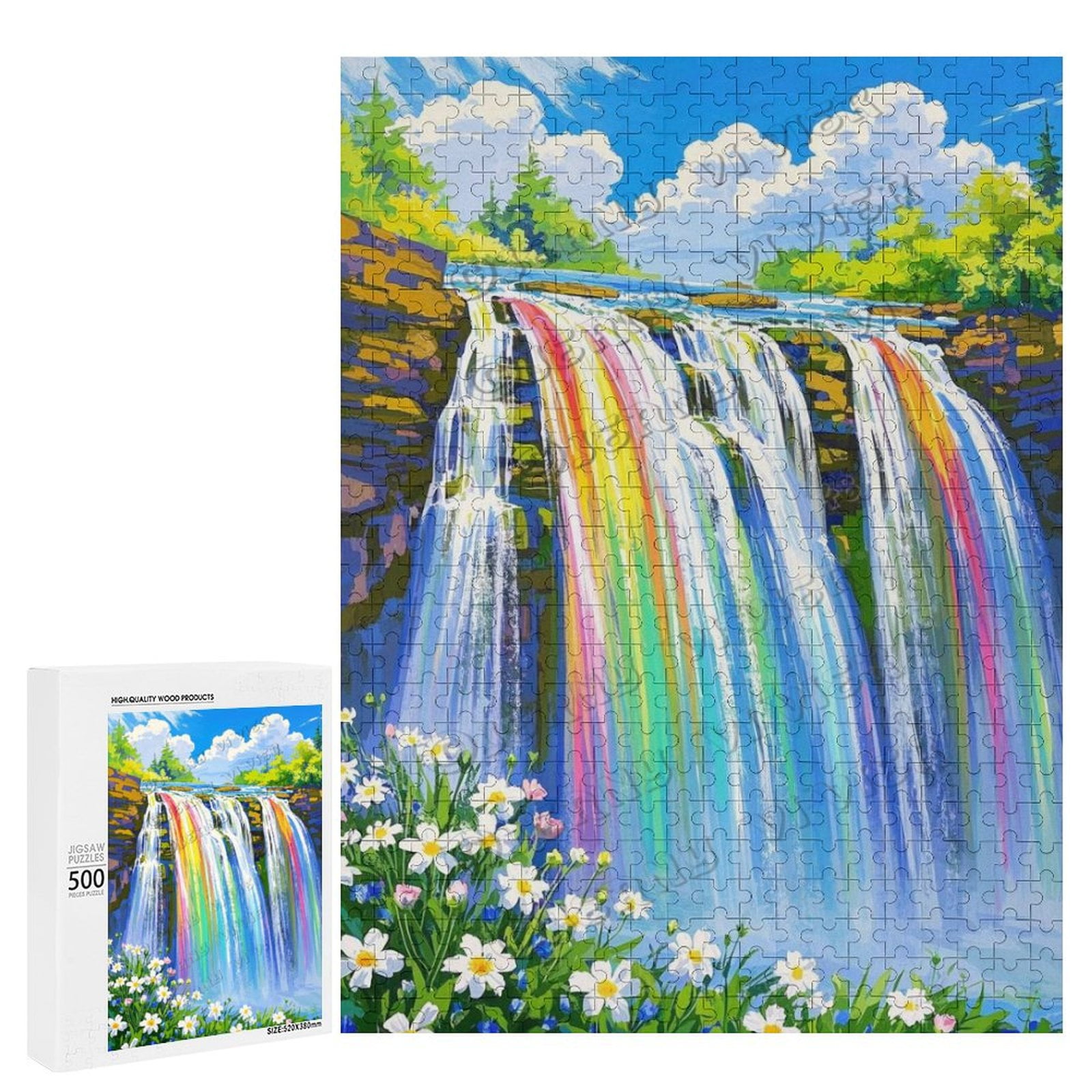 Enchanted Waterfall 500 Piece Wooden Jigsaw – Gift for Puzzle ...