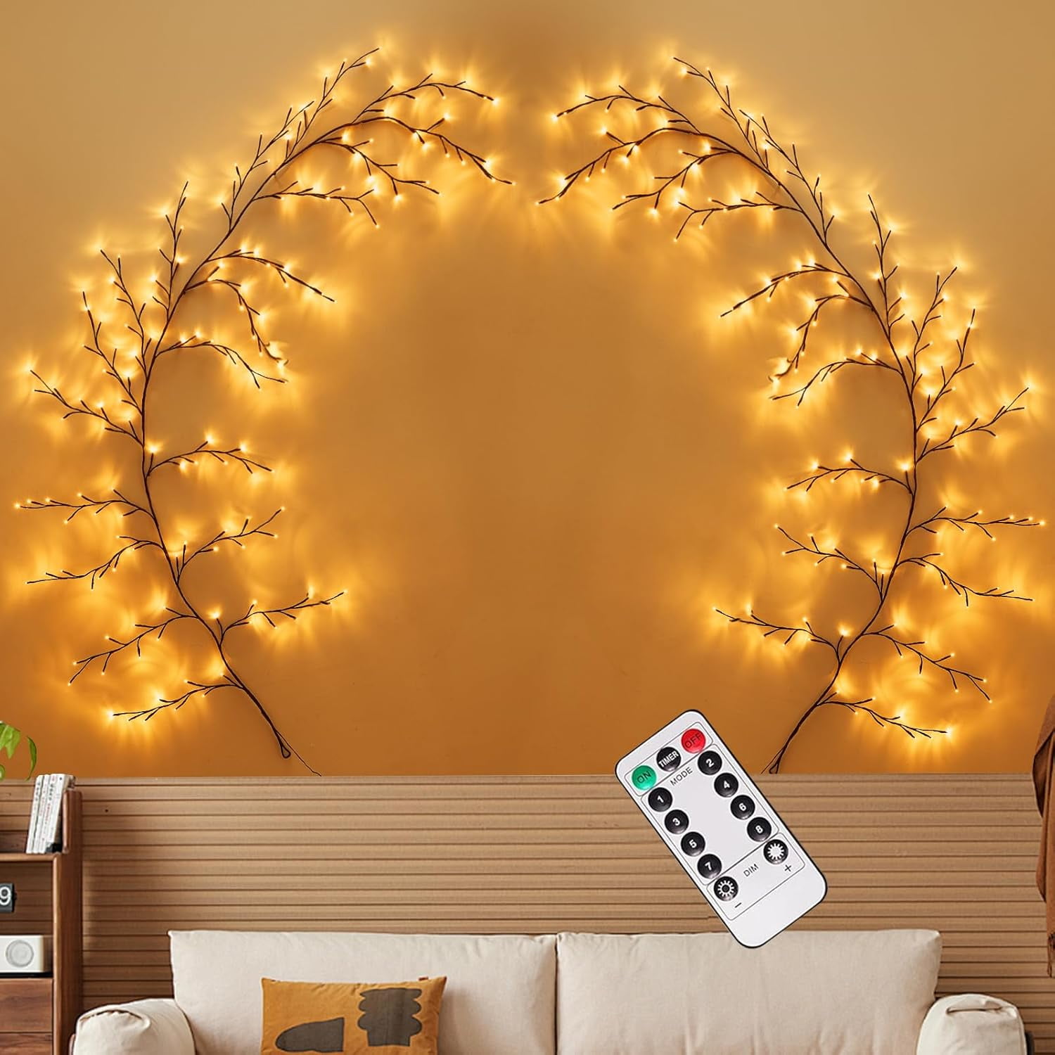 Enchanted Willow Vine Lights 9.5ft 160 LEDs for Home Decor, Artificial ...