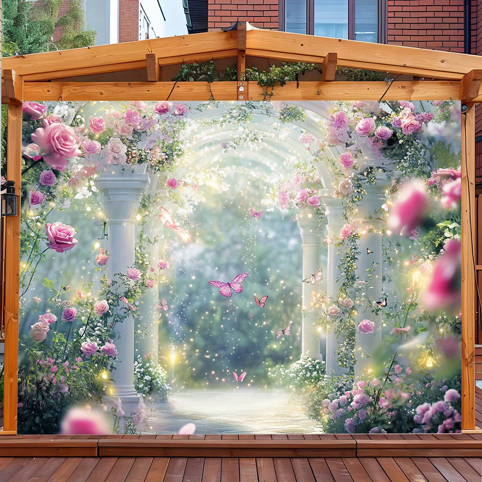 Enchanted Wonderland Flower Wedding Backdrop Floral Archway Butterfly ...