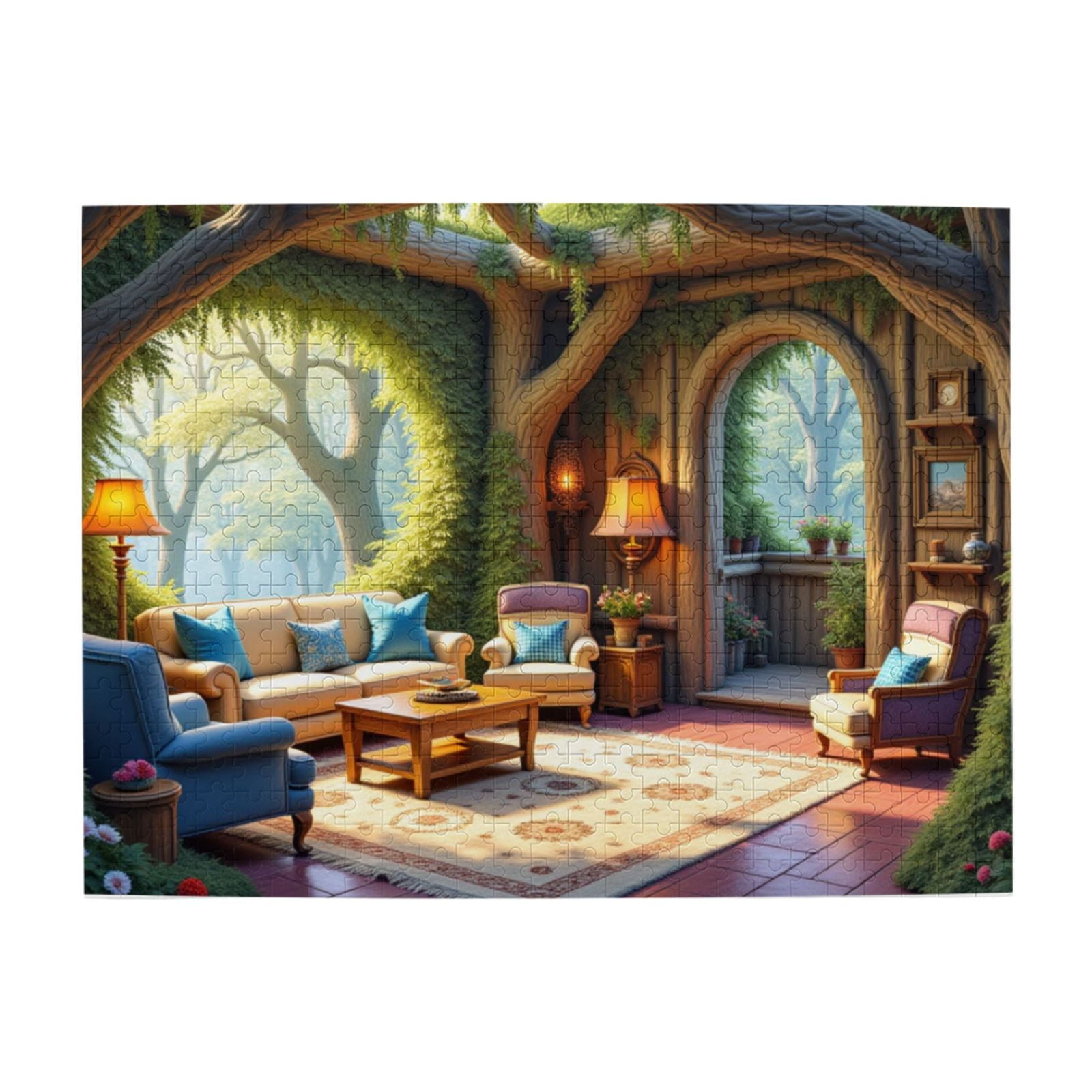 Enchanted Woods Room 500 Piece Adult Jigsaw Puzzle Relaxing And ...