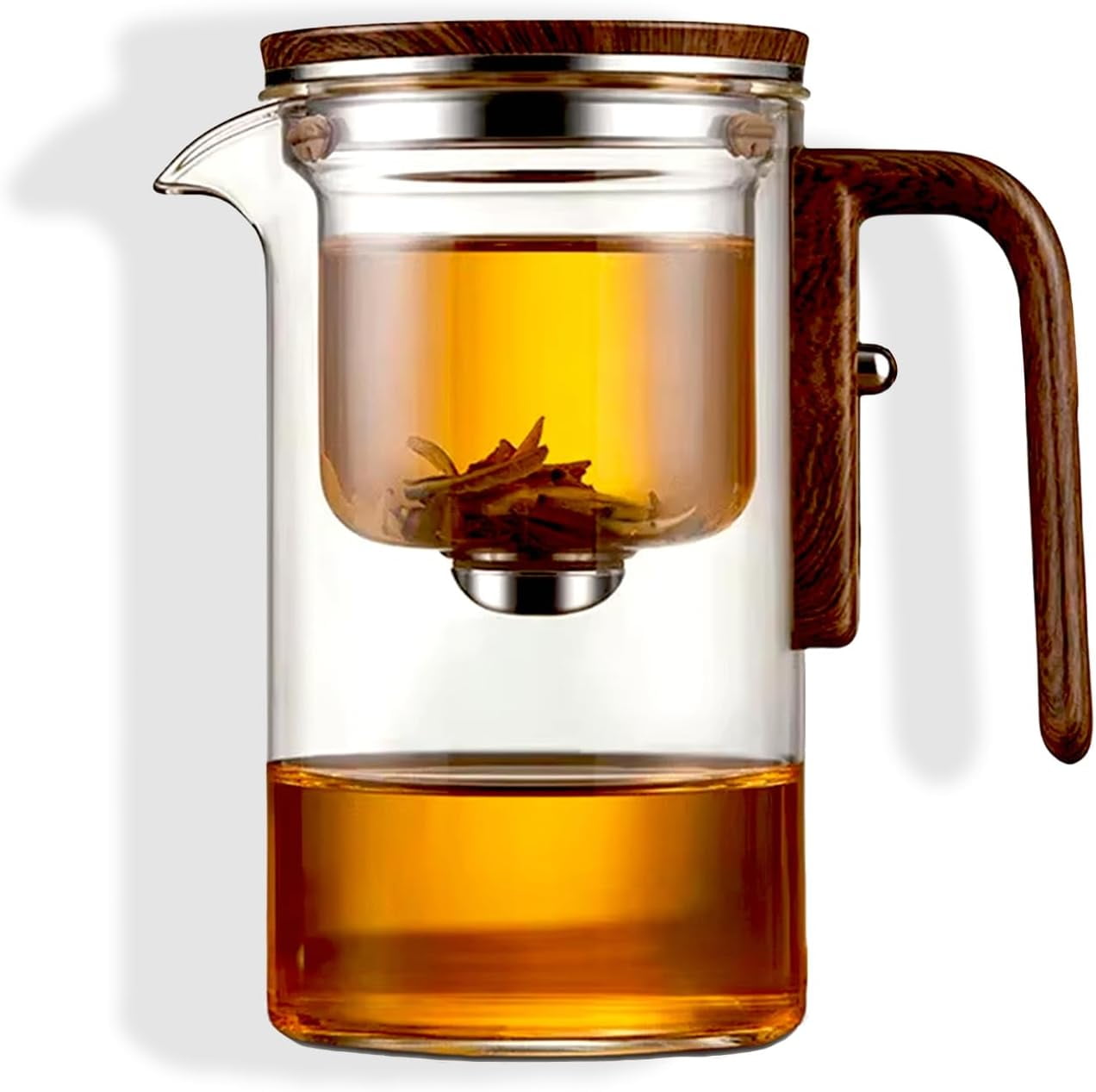 Enchanti Tea Pot, Bypierce Tea Pot, Press Control Magic Teapot, Glass ...