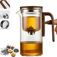 JEELLK Magic Tea Pot, Water Separation Glass Teapot With Wooden Handle ...