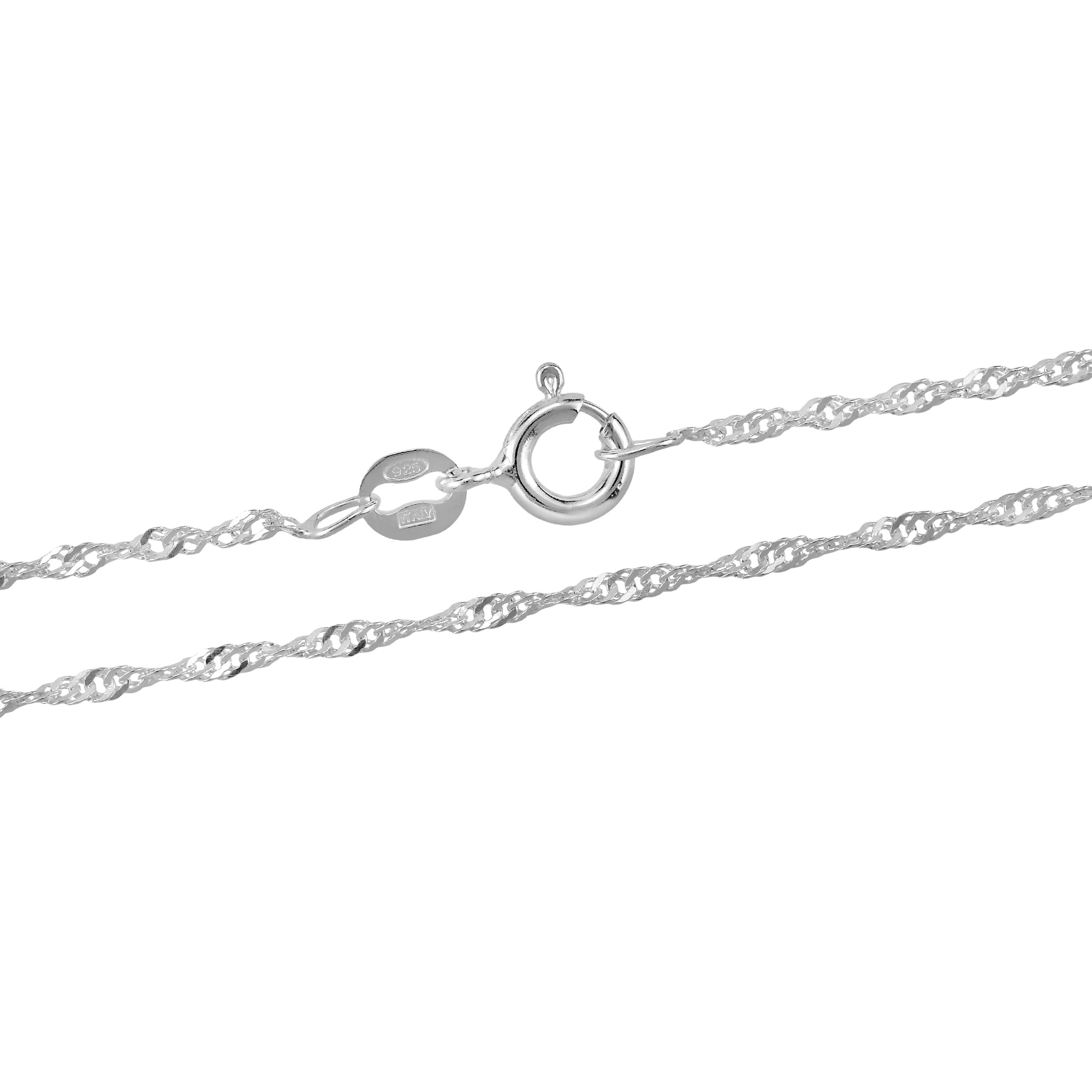 Enchanting 1.5mm Twisted Singapore Chain Sterling Silver 20-inch ...