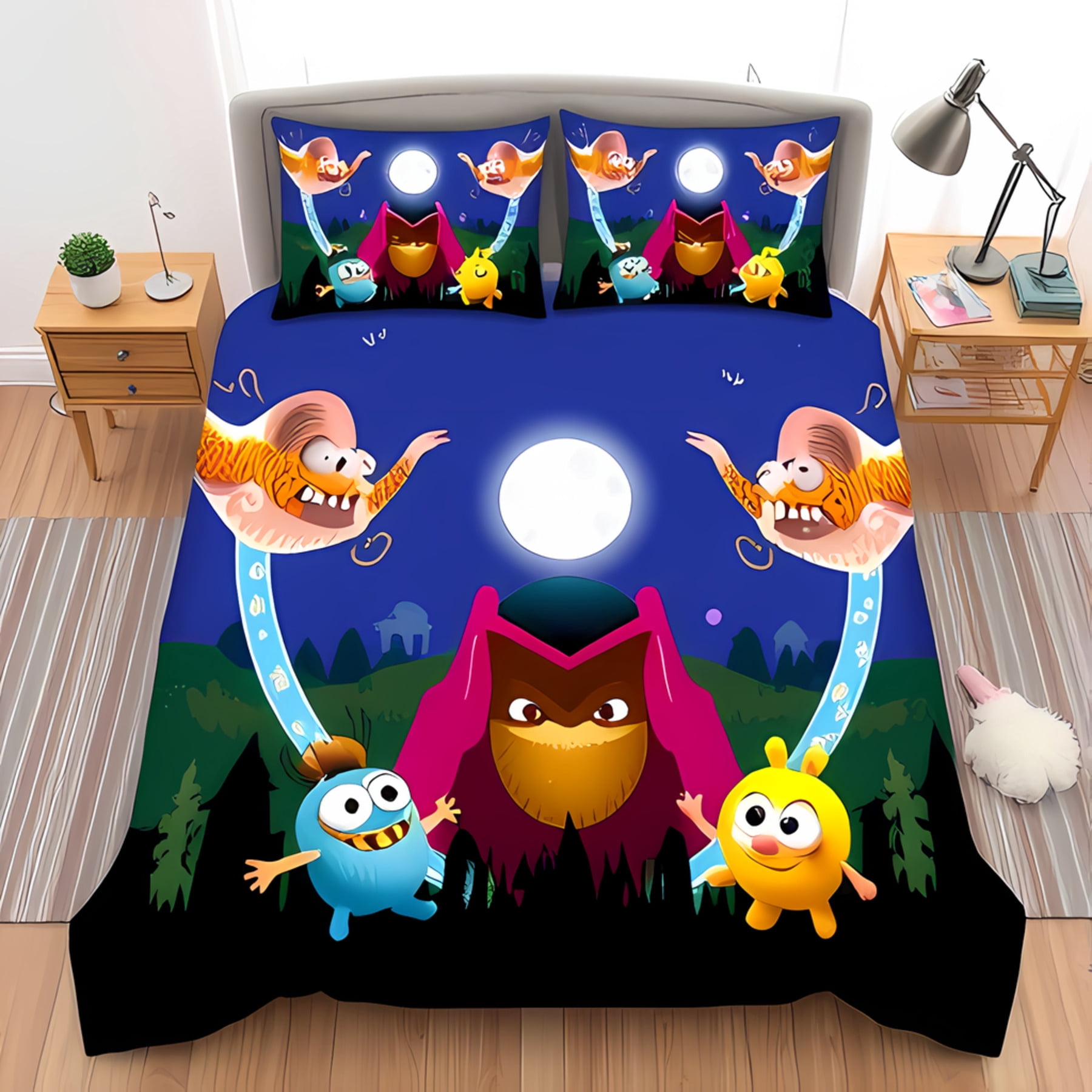 Enchanting 3-Piece Duvet Cover Set Whimsical Cartoon Characters ...