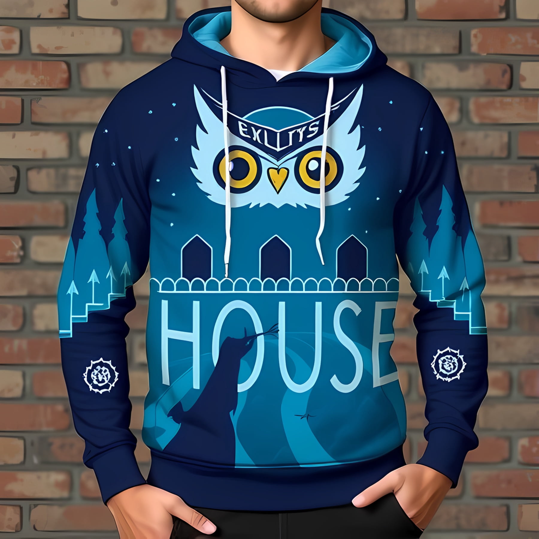 Enchanting 3D Owl Hoodie with Vibrant All-Over Print Nighttime Scene ...