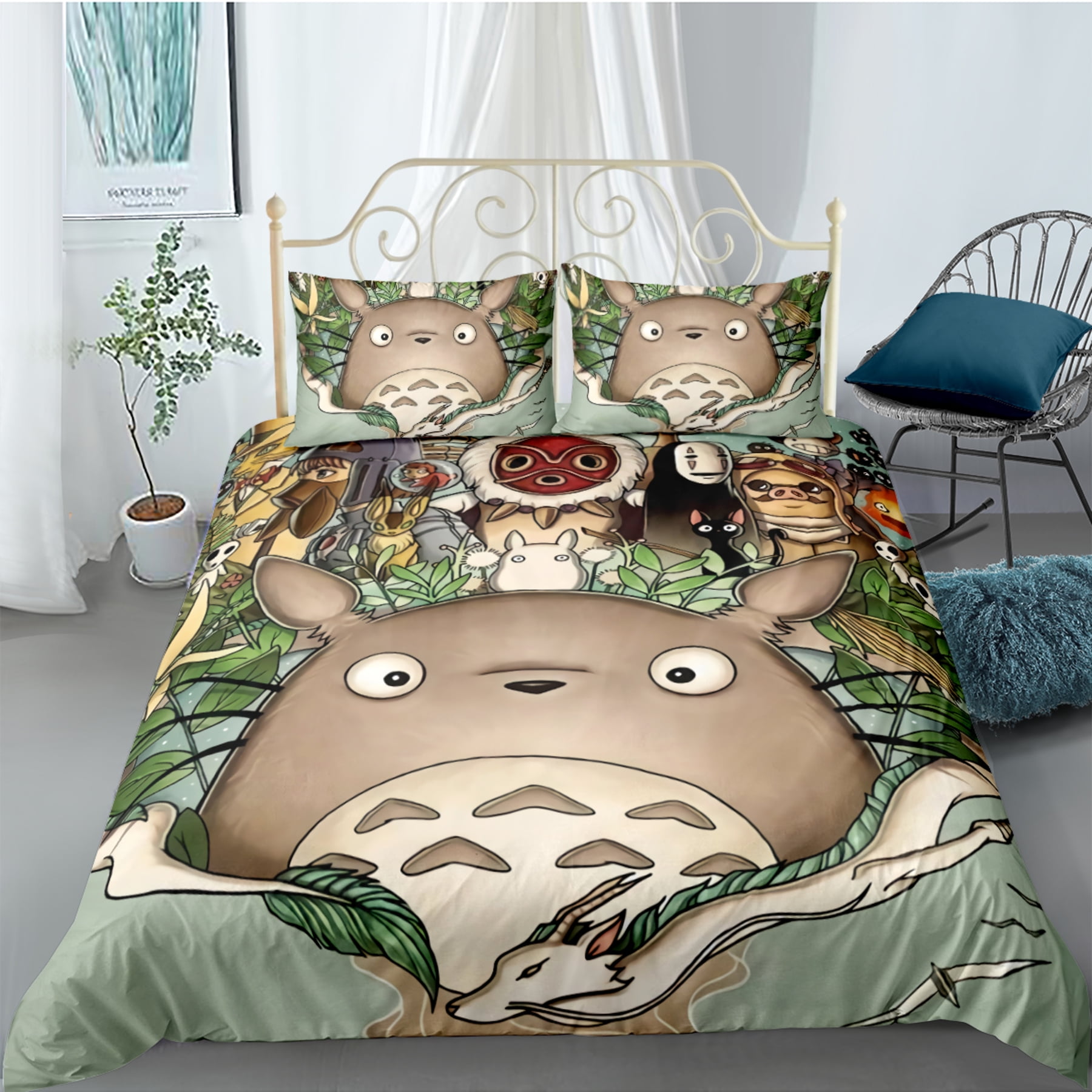Enchanting Bedding Set Whimsical Characters & Greenery for a Magical ...