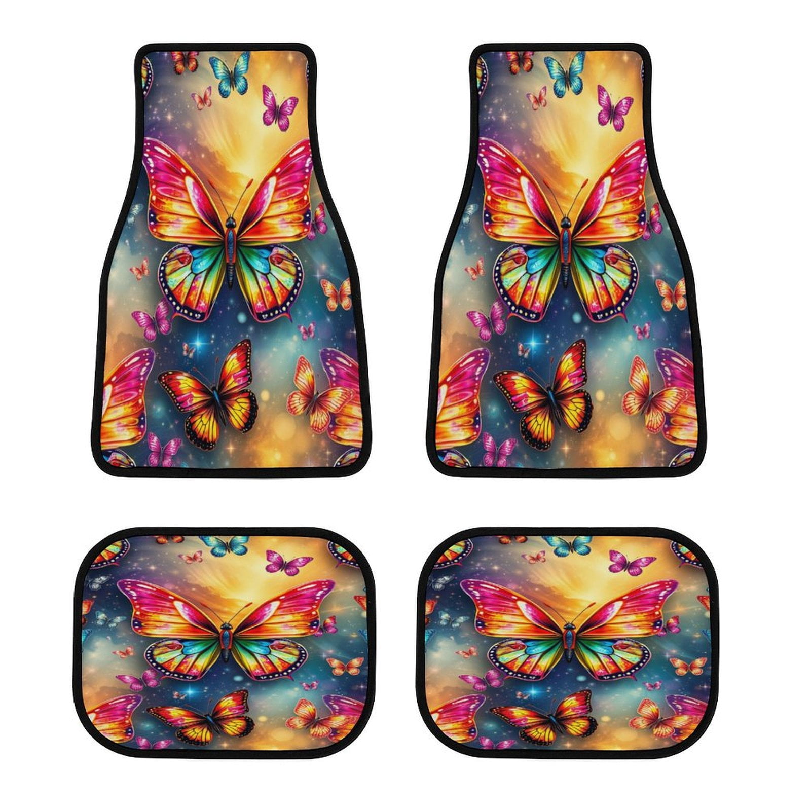 Enchanting Butterfly Car Floor Mats 4 Pieces Car Floor Mats Full Set ...