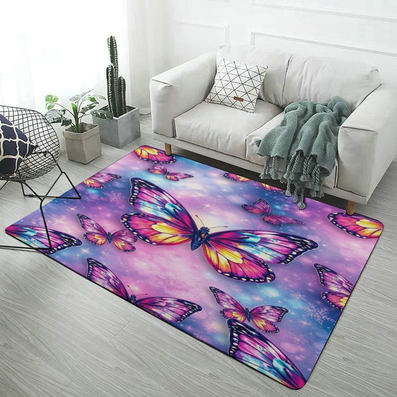 Enchanting Butterfly Carpet Large Size Living Room American Style Rugs ...