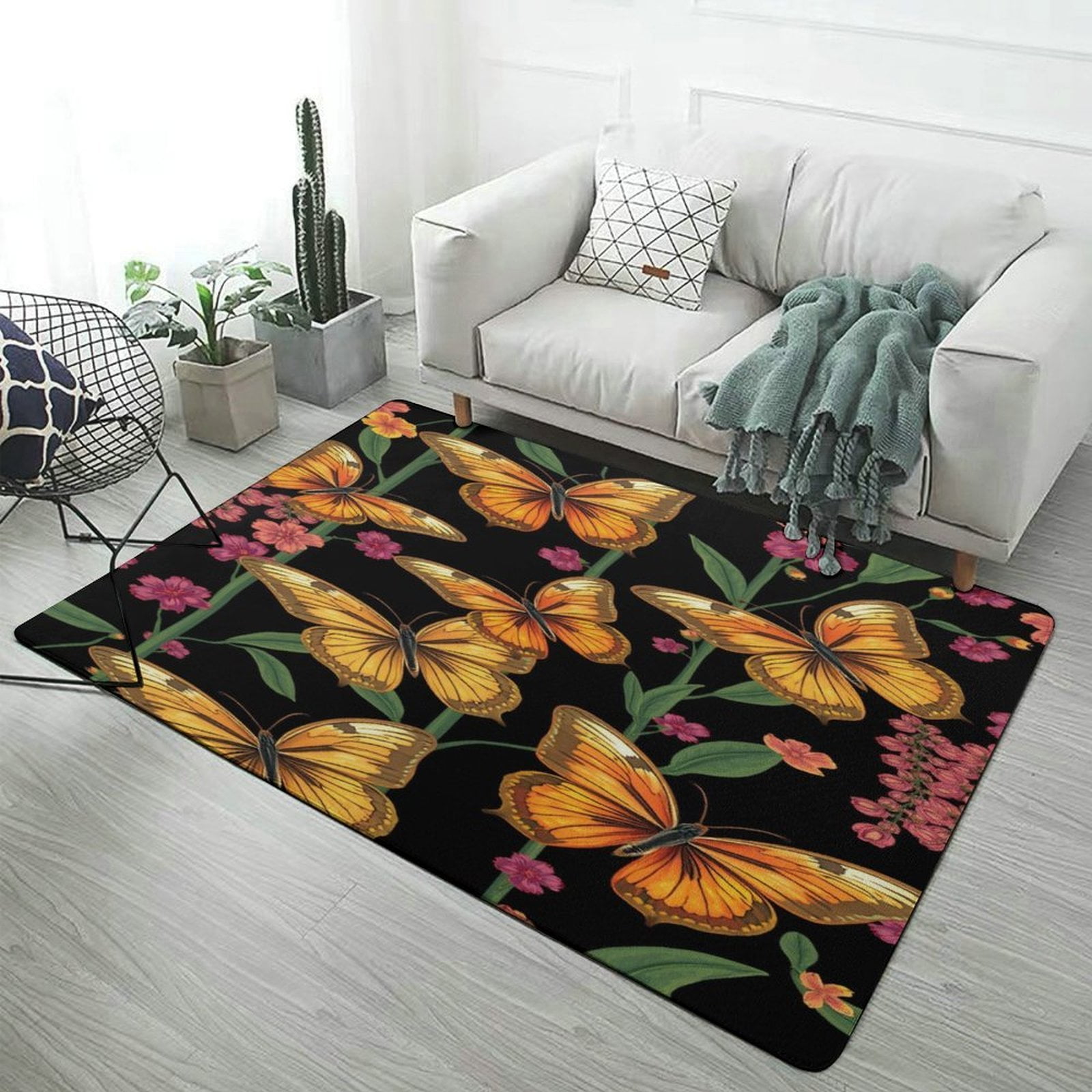 Enchanting Butterfly Carpet Large Size Living Room American Style Rugs ...
