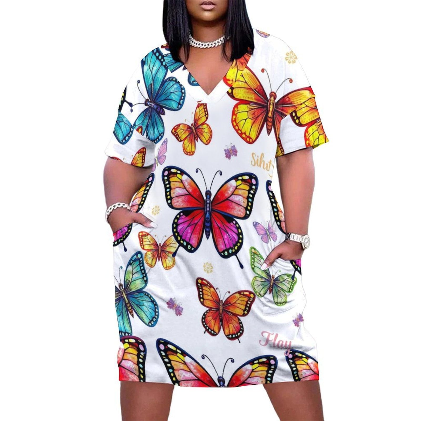 Enchanting Butterfly Dress Loose Pocket Dress Women Clothing 2025 New Arrivals Elegant Chic ...