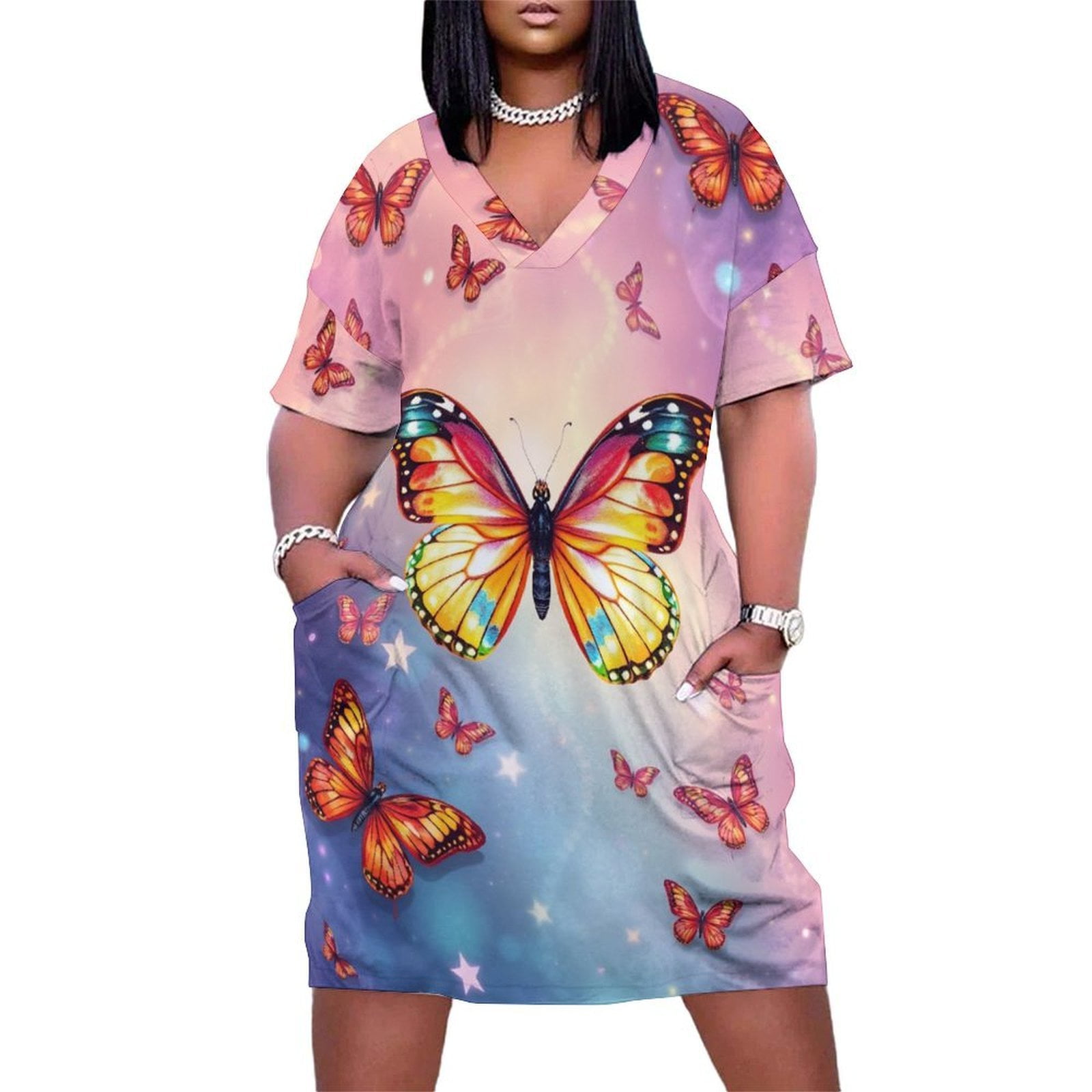 Enchanting Butterfly Loose Pocket Dress Summer Dress Woman 2025 Trendy Women"s Clothing Trend ...