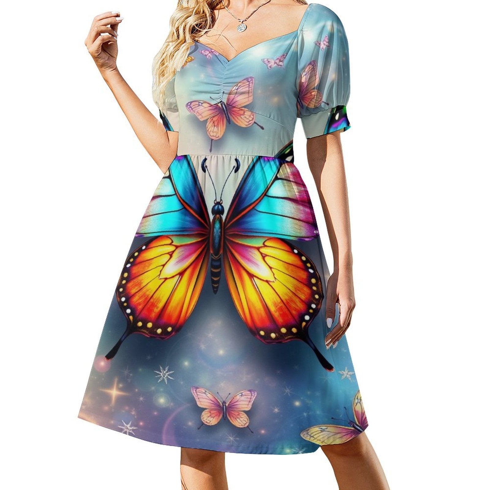 Enchanting Butterfly Short Sleeved Dress Women's Summer Clothing 2025 ...