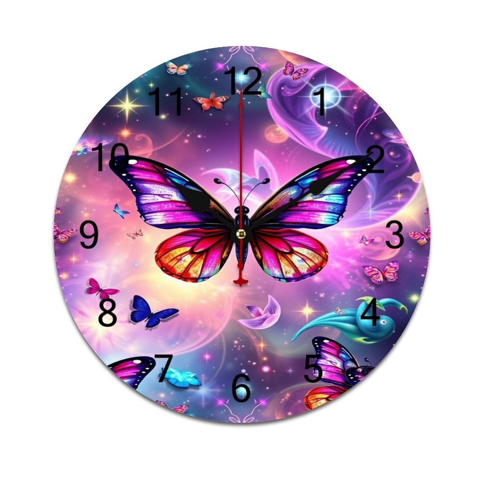 Enchanting Butterfly Silent Wall Clock Movement Battery Clock Mechanism ...